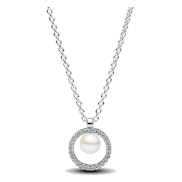 Colar Pearl & Pavé Halo